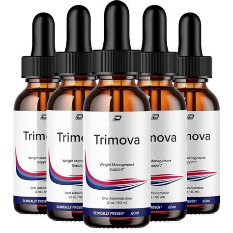5 Pack Trimova Metabolism Drops Liquid Supplement Trimova Drops For Weight Management