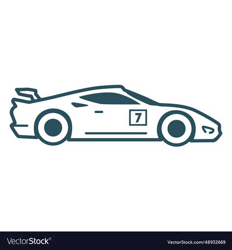 Motorsport Car Stroke Royalty Free Vector Image