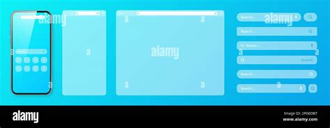 Smartphone Transparent Internet Browser Window With Various Search Bar