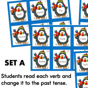 Irregular Past Tense Verbs Matching Game Activity ELA Task Cards Grammar Scoot