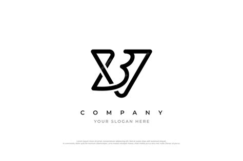 Lettre Initiale Bv Ou Vb Monogram Logo Design Vector Vecteur Premium