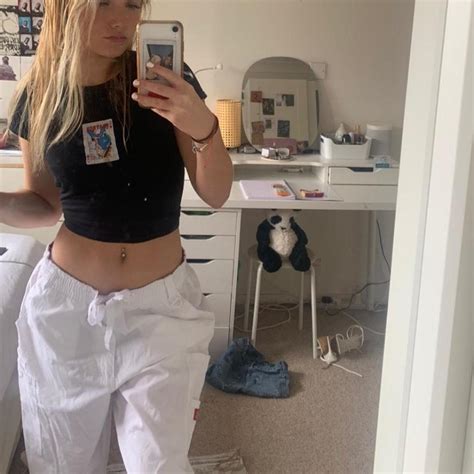 White Dickies Trousers Good Condition Little Depop