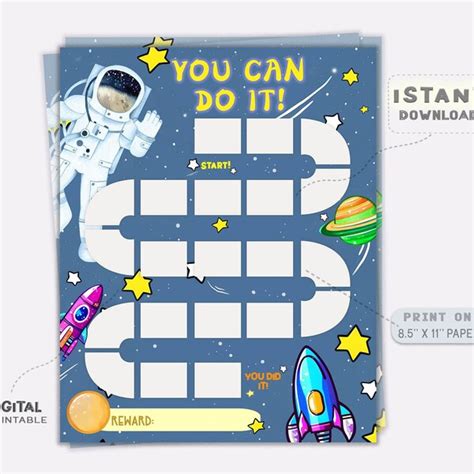 Outer Space Reward Chart Printable Etsy