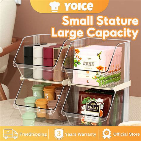 Yoice Clear Tea Bag Storage Box With Partition Coffee Capsule Storage