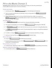 Java INF 304 Student Workbook 1 Pdf Fill In The Blanks Domain 2
