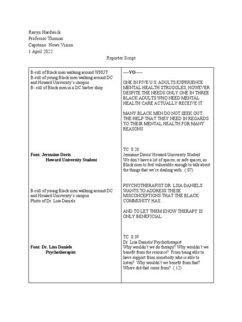 Reporter Script Pkg 2 Pdf