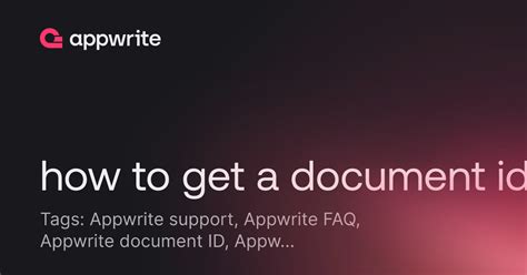 How To Get A Document Id Threads Appwrite