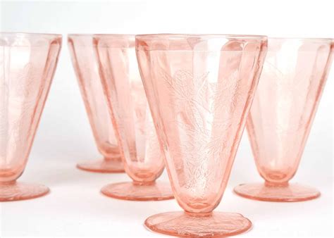 Pink Depression Glass Goblets Ebth