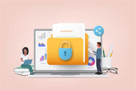 Concept Of Data Security Access Shield On Laptop Screen Protect