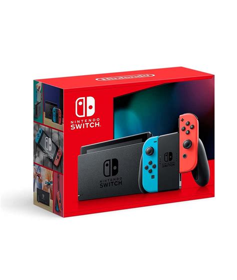 Nintendo Switch V2 With Neon Blue And Neon Red Joy‑con Droidshopvn