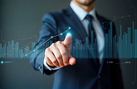 Businessman Interacts With Interactive Graph Business Strategy