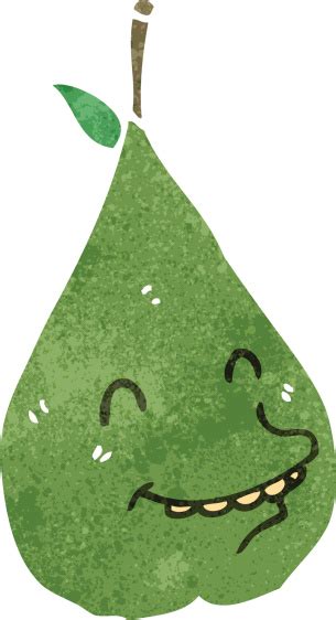 복고풍 말풍선이 있는 배나무 고풍스런에 대한 스톡 벡터 아트 및 기타 이미지 고풍스런 과일 귀여운 Istock