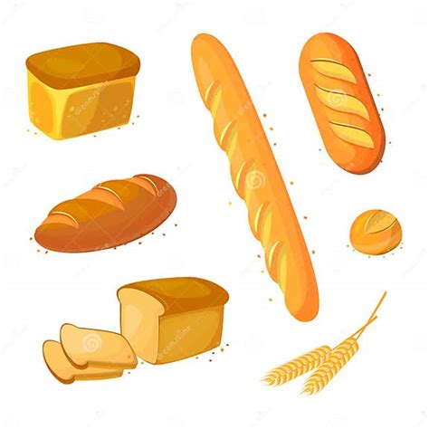 Fije Los Iconos Del Pan Del Vector Ilustración Del Vector Aislada En Un