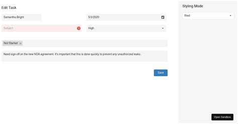 Styling Mode Devextreme Editors Codesandbox