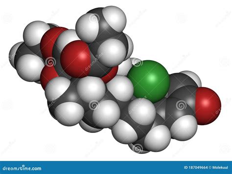Beclomethasone Dipropionate Molecule 3d Molecular Structure Ball And