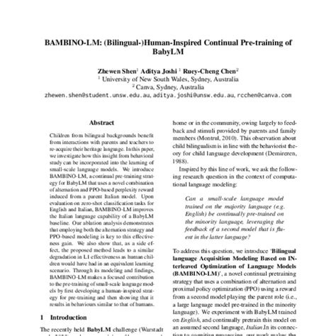 BAMBINO LM Bilingual Human Inspired Continual Pre Training Of BabyLM