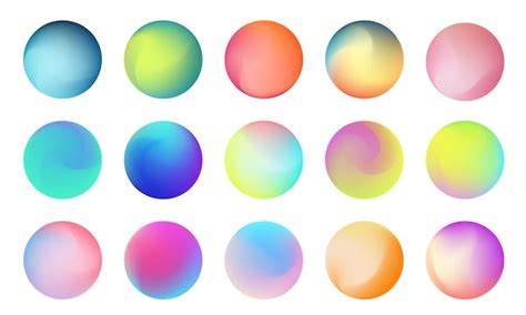 Premium Vector Vivid Gradient Circle Set