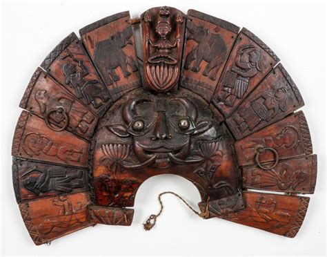 Lot Indian Theyyam Headdress Mask North Kerala Early Mid 20th C