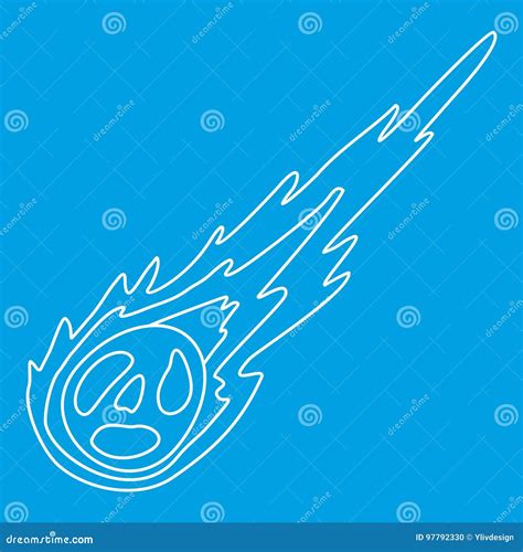 Meteorite Icon Outline Style Stock Vector Illustration Of Danger