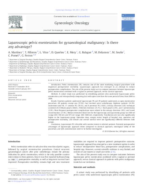 Pdf Laparoscopic Pelvic Exenteration For Gynaecological Malignancy