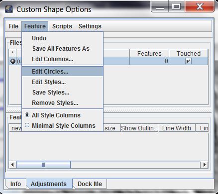 Shape Layer Selecting A Non Default Column For Circle Radius JMARS Java Mission Planning