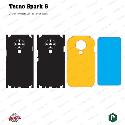 Tecno Spark 6 Cut File Template Vector