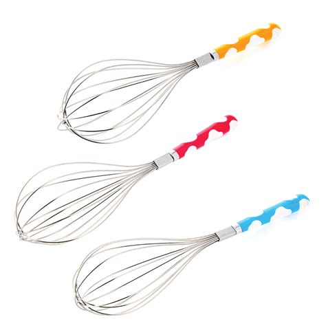 ที่ตีไข่ ตีไข่ด้ามลาย ตะกร้อตีไข่ ที่ตีแป้ง ผสมแป้ง ตีไข่ เบเกอรี่ ตะกร้อมือ มี 3 สี