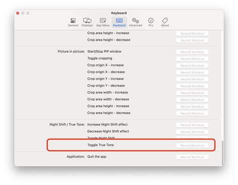 Add Keyboard Shortcut To Toggle True Tone If Available · Issue 1594 · Waydabberbetterdisplay