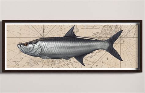 Tarpon Print Wall Art Custom Map Etsy