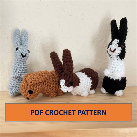 Pdf Crochet Pattern Bunny Rabbit Dutch Rabbit Low Sew Amigurumi Pattern