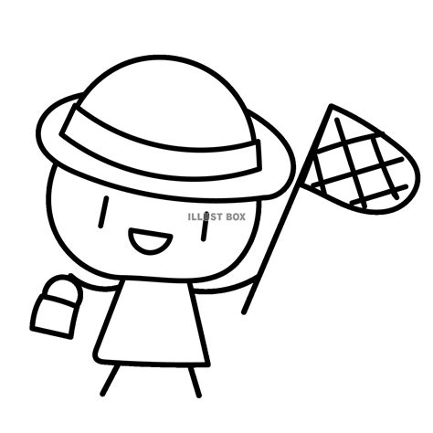 無料イラスト 夏休み・虫取り