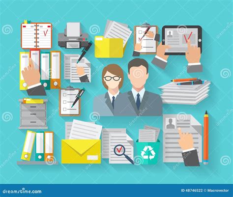 Documentation Concept Flat Stock Vector Illustration Of Collection