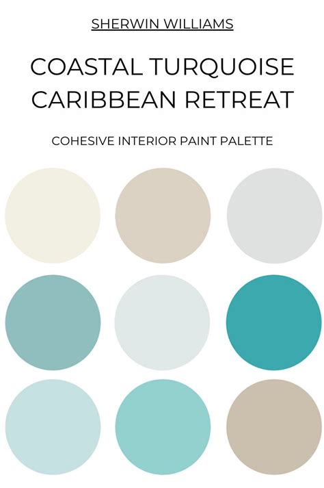 Calm Coastal Paint Color Palette Sherwin Williams Coastal Etsy Artofit