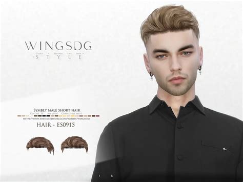 Wingssims Wings Es0915 Symbly Male Short Hair Sims 4 Hair Male Sims