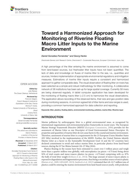 Pdf Toward A Harmonized Approach For Monitoring Of Riverine Floating
