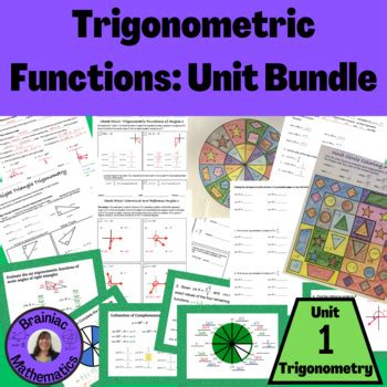 Trigonometric Functions Unit 1 Bundle By Brainiac Mathematics TPT