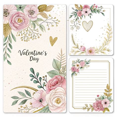 5 открыток Валентинок Открытка в пастельно голубых и розовых тонах с плавными акварельными