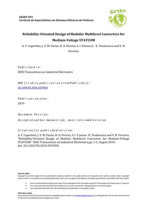 Pdf Reliability Oriented Design Of Modular Multilevel Dokumentips