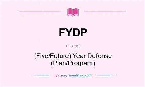 Fydp Five Future Year Defense Plan Program In Undefined By