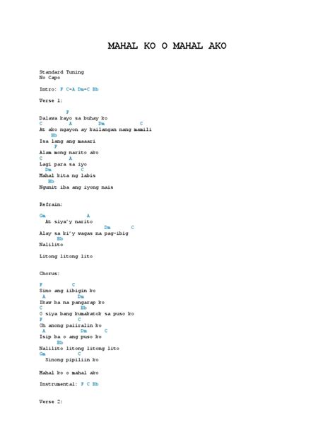 Mahal Ko O Mahal Ako Chords