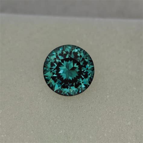 Precision Cut 4 Ct Lab Teal Spinel 10mm Round Cut Green Gemstone Etsy