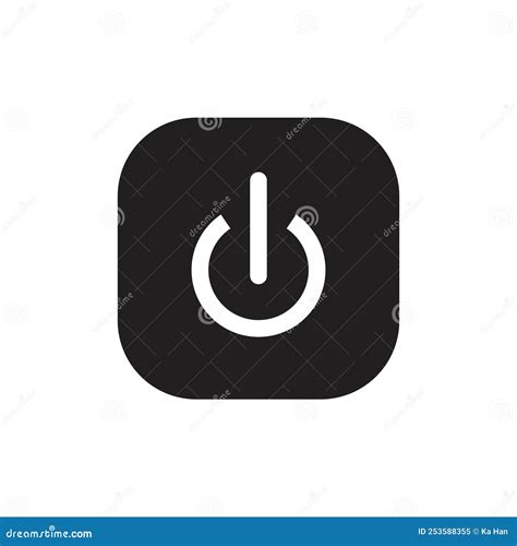 Power Button Shutdown Icon Vector Isolated On White Background Stock