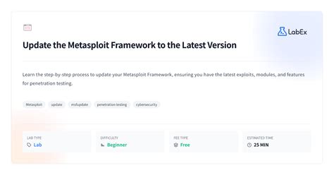update metasploit framework to the latest version labex