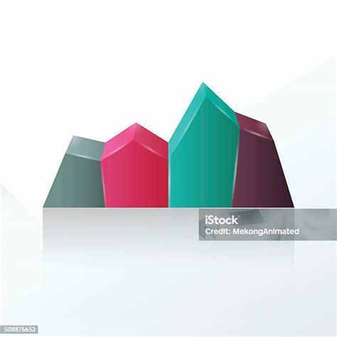 Vector Illustration Of 3d Graph Gray Purple Pink Green向量圖形及更多商務圖片 Istock