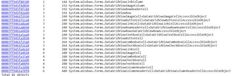 DataGridView And Its Elements Accessible Objects Are Leaking In Memory Issue Dotnet
