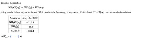 Solved Consider The Reaction Nh4claq→nh3ghclaq