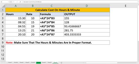 Calculate Cost On Time Hours And Minutes Excel Help