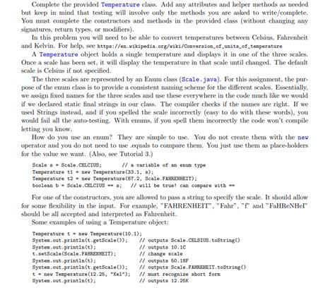 Solved Temperature Temperaturejava Public Class Temperature