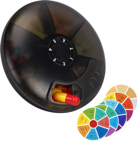 Fyy Travel Weekly Pill Organizer Push Button Pill Case