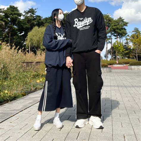 뉴감성 패딩맨투맨세트가능 오버핏 패딩 브이넥 남녀공용 아노락 맨투맨 커플 맨투맨 기모 롱 카고 스커트 기모 카고 바지